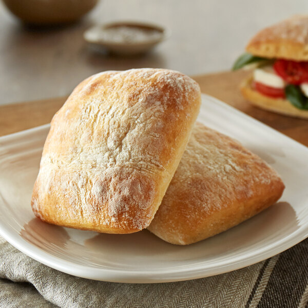 LeBus 4" x 4" Plain Square Ciabatta Roll - 72/Case