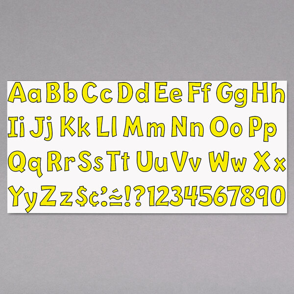 Trend T79743 Ready Letters 4" Yellow Cutout Playful Combo Set - 216/Set