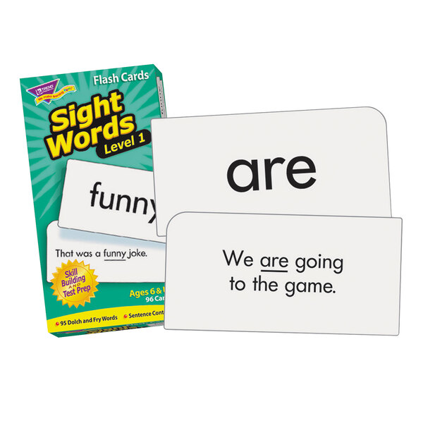 Trend T53017 3" x 6" Sight Words Level 1 Skill Drill Flash Cards - 96/Pack