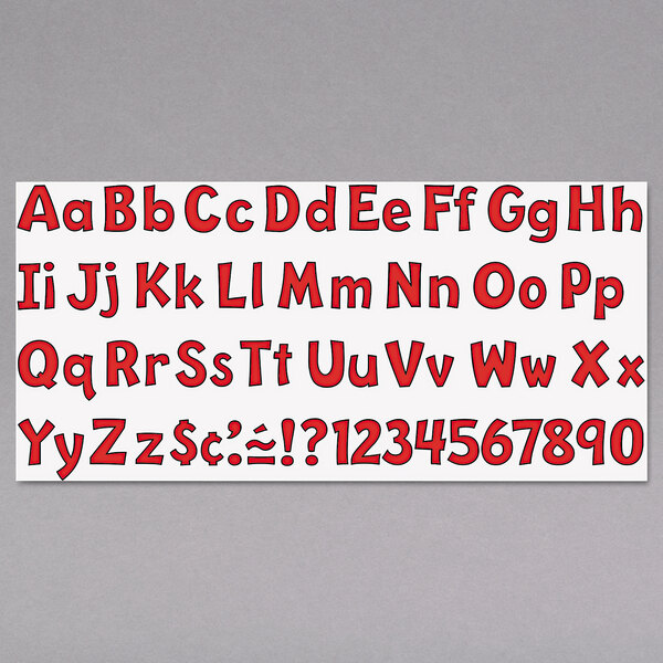 Trend T79742 Ready Letters 4" Red Cutout Playful Combo Set - 216/Set
