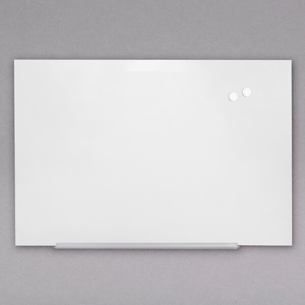 Universal UNV43202 36" x 24" Frameless Magnetic White Glass Markerboard