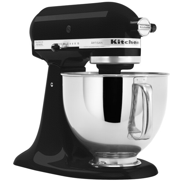 KitchenAid KSM150PSBK Artisan Series Imperial Black 5 Qt. Tilt Head ...