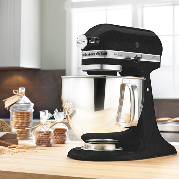 KitchenAid KSM150PSBK Artisan Series Imperial Black 5 Qt. Tilt Head ...