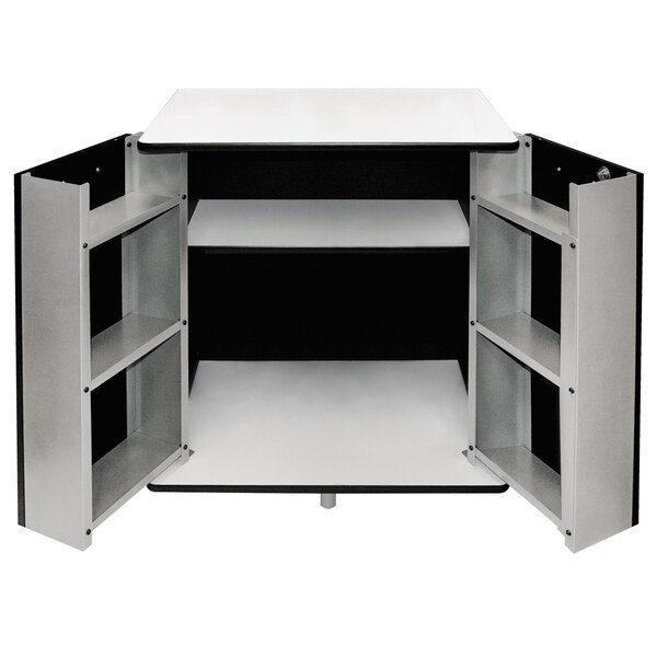 Vertiflex 35157 29 1/2" x 21" x 33" Black / White Two-Shelf Refreshment ...
