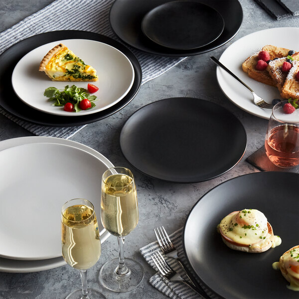 Acopa 11" Matte White Stoneware Coupe Plate - 12/Case