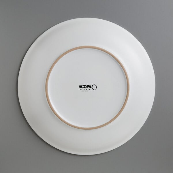Acopa 11" Matte White Stoneware Coupe Plate - 12/Case