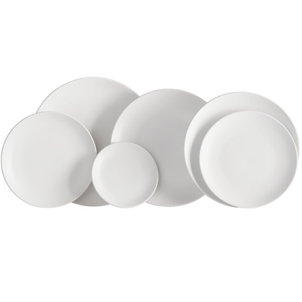 Acopa 12 1/4" Matte White Stoneware Coupe Plate - 12/Case