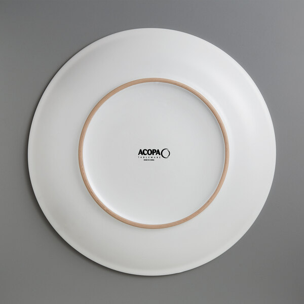 Acopa 12 1/4" Matte White Stoneware Coupe Plate - 12/Case