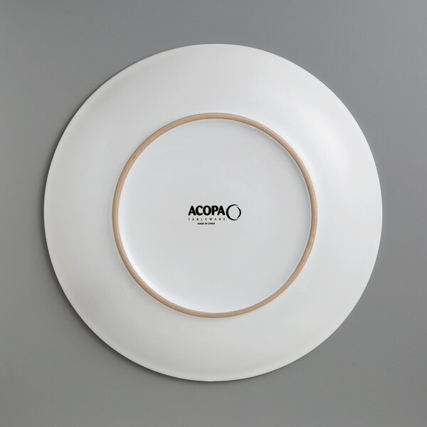 Acopa 9" Matte White Stoneware Coupe Plate - 24/Case