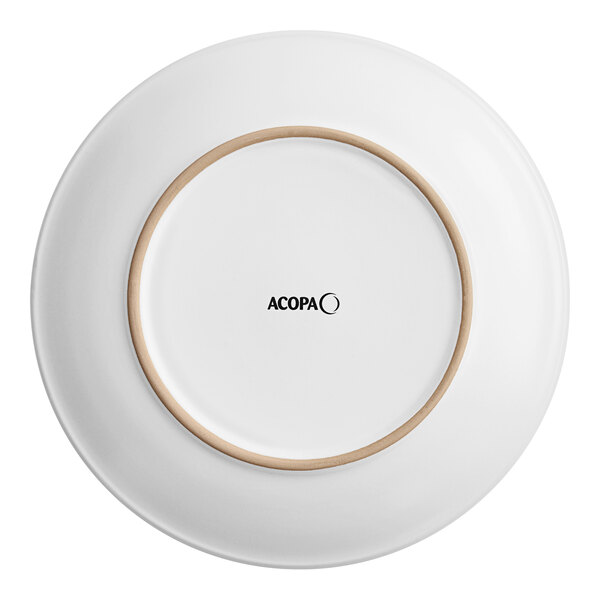Acopa 9" Matte White Stoneware Coupe Plate - 24/Case