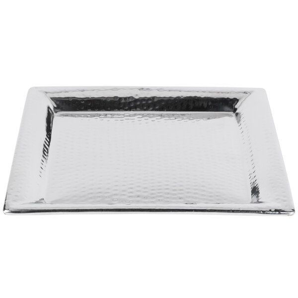 American Metalcraft HMSQ16 16" Square Hammered Stainless Steel Tray