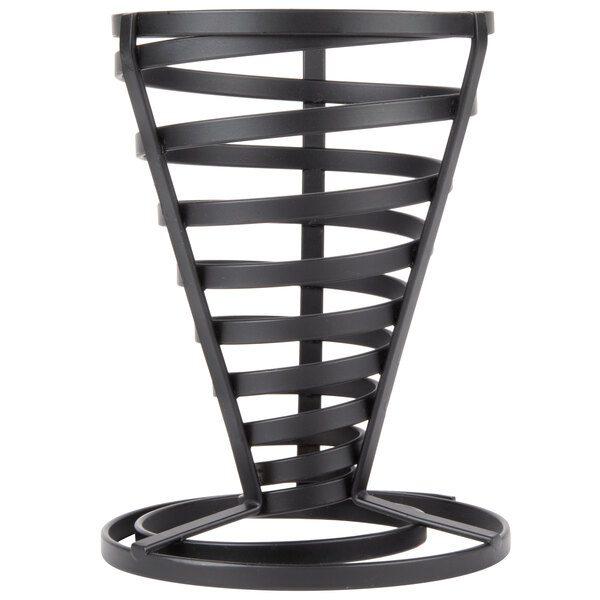 American Metalcraft FCD1 Flat Coil Wrought Iron Cone Basket - 5" x 6 3/4"