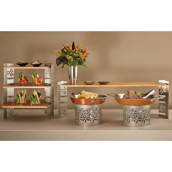 Rosseto SM295 Iris 18" Stainless Steel Riser Stand - 2/Set