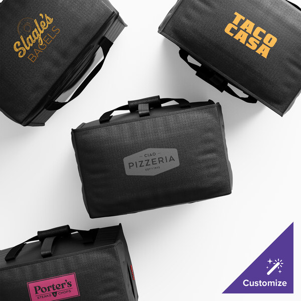 Cambro GBD211417110 Customizable Insulated Black Large Folding Delivery ...