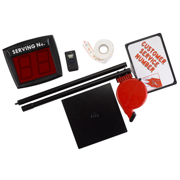 Garvey TAGS-10004 My Turn Digital Take-A-Number Kit with Red Tickets