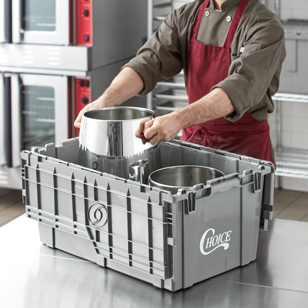 Choice 25" x 15" x 12" Gray Chafer / Storage Box