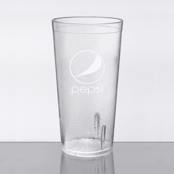 GET 6620-CP 20 oz. Clear Pepsi™ SAN Plastic Pebbled Tumbler - 72/Case