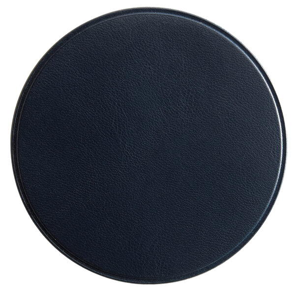H. Risch, Inc. 3 3/4" Round Blue Vinyl Customizable Coaster