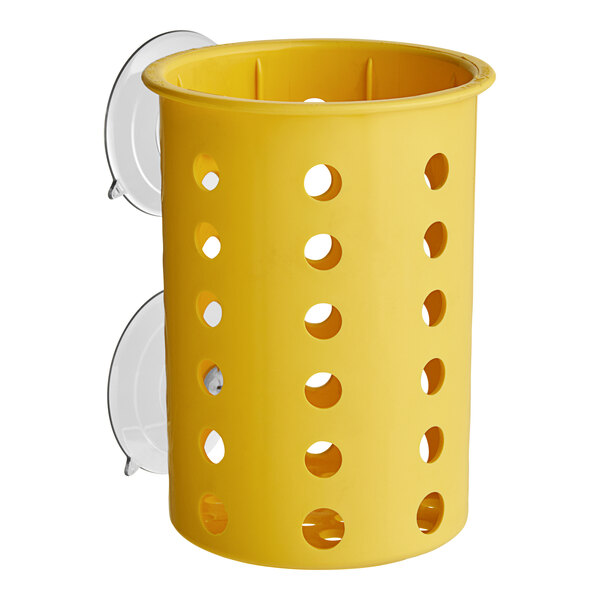 Steril-Sil PN1-YELLOW Yellow Perforated Plastic Flatware Cylinder with ...