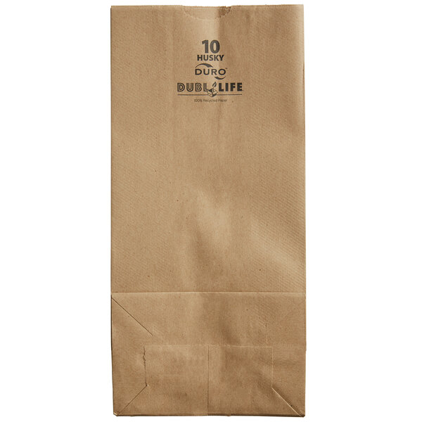 Duro Husky Dubl Life 10 lb. Heavy Duty Brown Bag - 400/Bundle