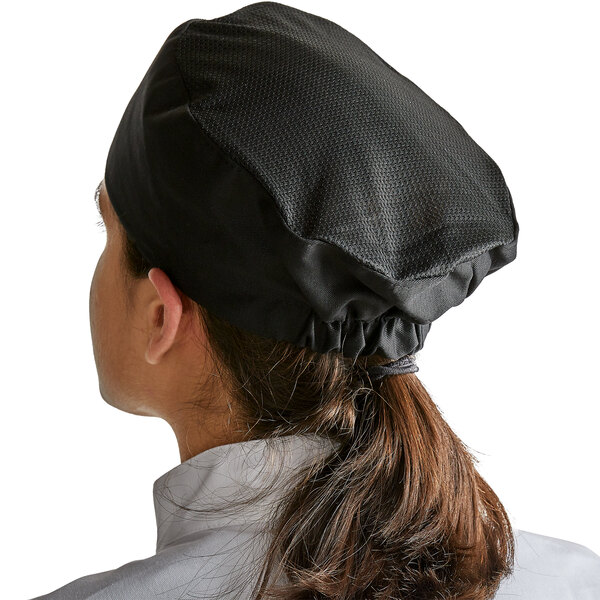 Choice Black Mesh Top Chef Skull Cap / Pill Box Hat - Regular Size