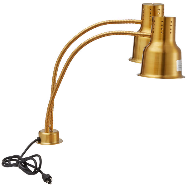 Avantco HLDBL24GD 24" Gold Double Arm Stainless Steel Heat Lamp - 120V ...