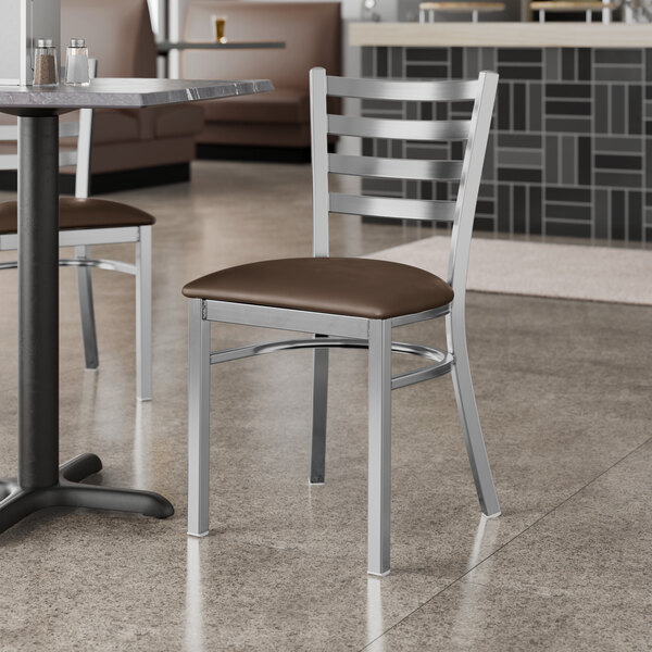 Lancaster Table & Seating 2 1/2" Dark Brown Vinyl Padded Seat for Metal ...