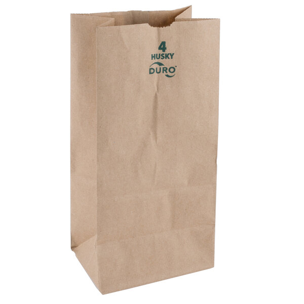 Duro Husky Dubl Life 4 lb. Heavy Duty Brown Bag - 400/Bundle