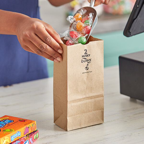 Duro Husky Dubl Life 2 lb. Heavy Duty Brown Bag - 400/Bundle