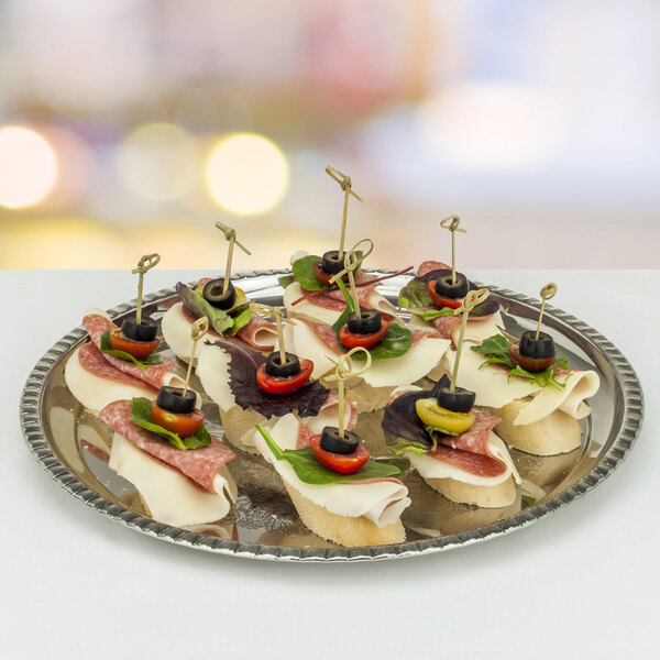 Tabletop Classics by Walco TR11232 12" Round Stainless Steel Tray with ...