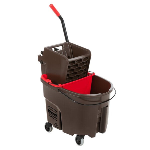 Rubbermaid WaveBrake® 35 Qt. Brown Mop Bucket with Side Press Wringer ...
