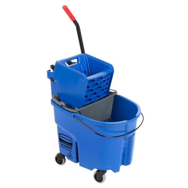 Rubbermaid WaveBrake® 35 Qt. Blue Mop Bucket with Side Press Wringer ...