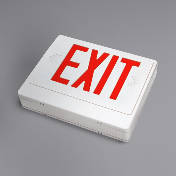 Lavex Universal White Remote Capable LED Exit Sign with Red Lettering ...
