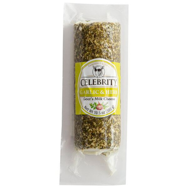 Celebrity Goat 10.5 oz. Garlic and Herb Goat Cheese Log - 6/Case