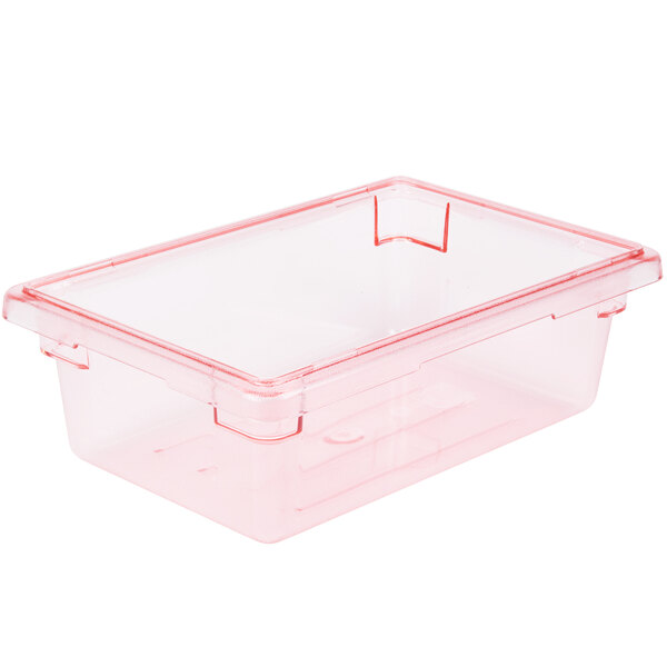 Cambro 12186CW Camwear 18" x 12" x 6" Red Polycarbonate Food Storage Box