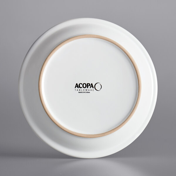 Acopa 6 1/2" Bright White Narrow Rim Stoneware Plate - 36/Case
