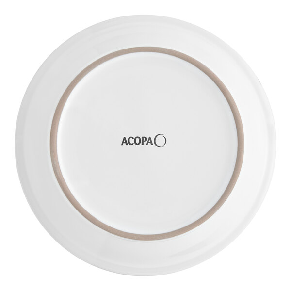 Acopa 6 1/2" Bright White Narrow Rim Stoneware Plate - 36/Case