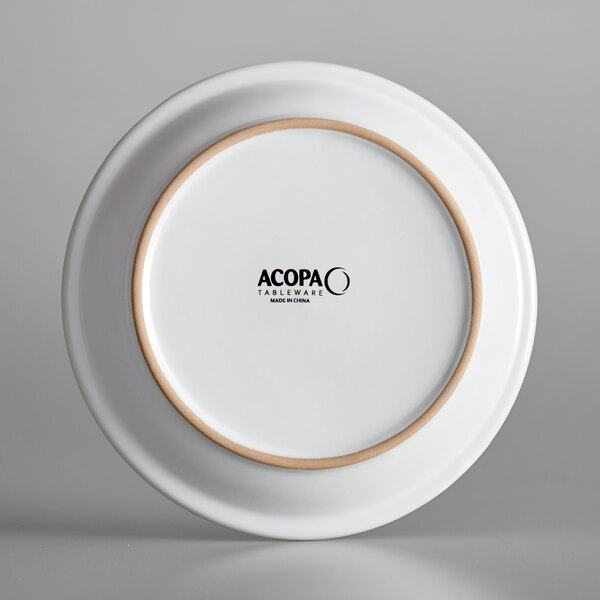 Acopa 5 1/2" Bright White Narrow Rim Stoneware Plate - 36/Case