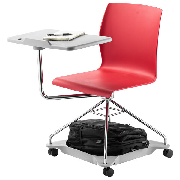 National Public Seating COGO-40 Go Series Red Mobile Tablet Chair