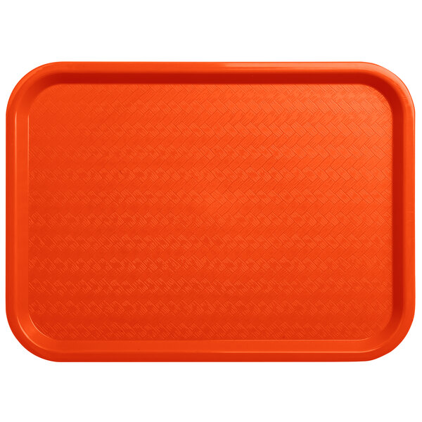 Carlisle CT121624 Cafe 12" x 16" Orange Standard Plastic Fast Food Tray ...