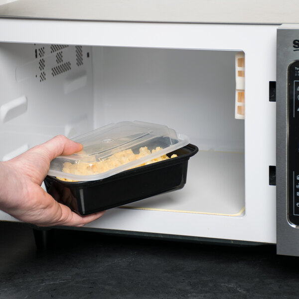 Pactiv Newspring NC-838-B 24 oz. Black 5" x 7 1/4" x 2" VERSAtainer ...