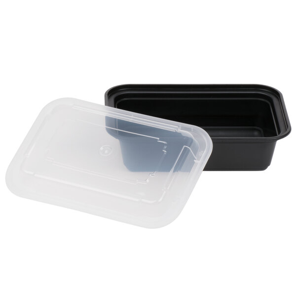 Pactiv Newspring NC-838-B 24 oz. Black 5" x 7 1/4" x 2" VERSAtainer ...