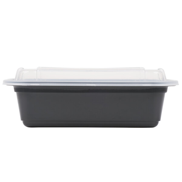 Pactiv Newspring NC-838-B 24 oz. Black 5" x 7 1/4" x 2" VERSAtainer ...
