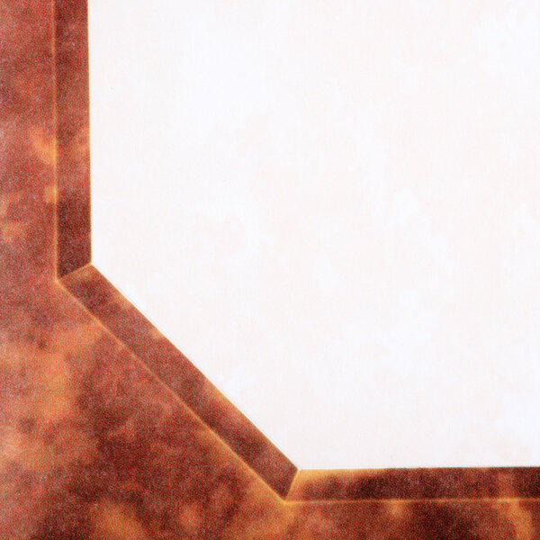 Choice 8 1/2" x 14" Brown Menu Paper - Angled Marble Border - 100/Pack