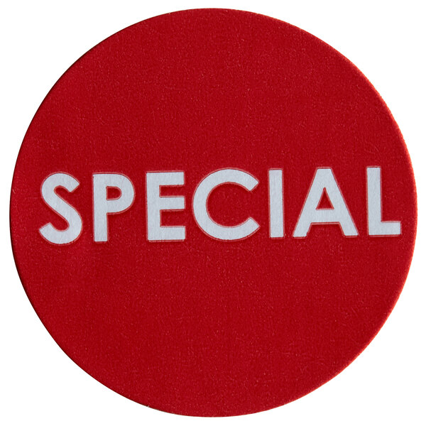 Point Plus 1" Red Round Special Permanent Label - 1000/Roll