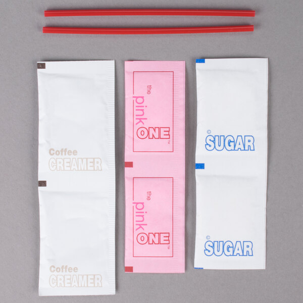 Double Serving Clear Plastic Coffee Condiment Kit in Bulk