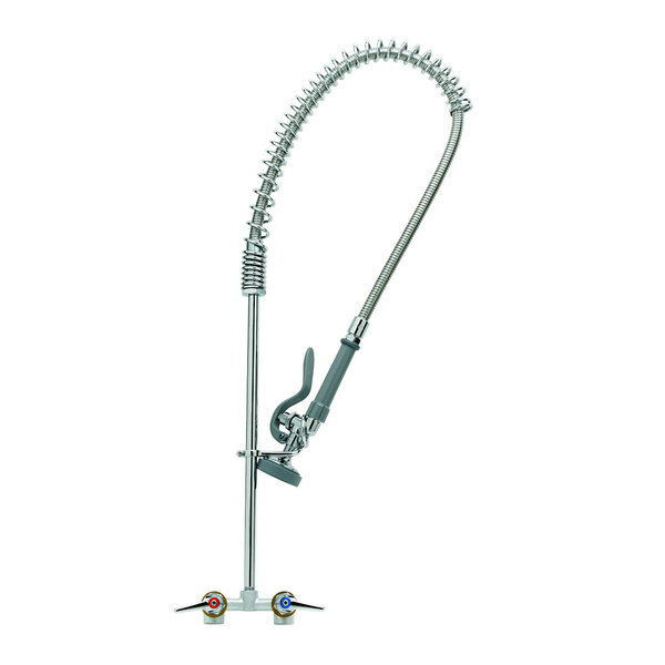 T&S B-0163 Wall Mounted 33" High Pre-Rinse Faucet with 4" Centers ...