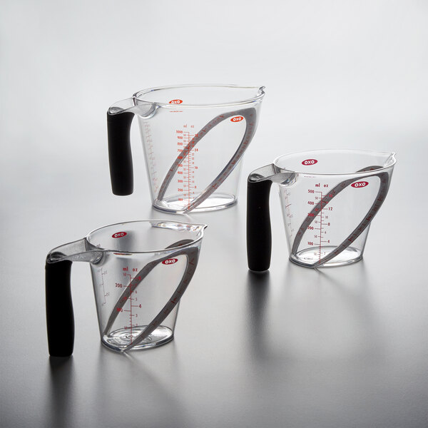OXO 1056988 Good Grips 3-Piece Angled Measuring Cup Set (Clear)