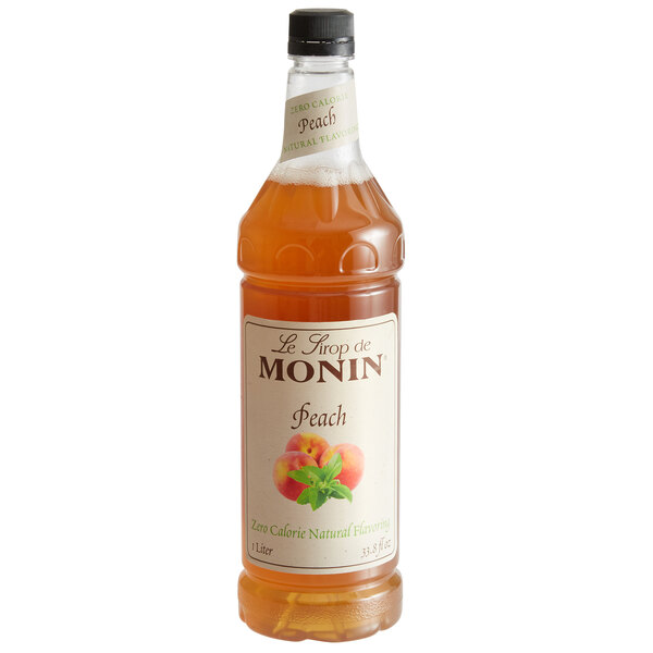 Monin Premium Zero Calorie Peach Flavoring Syrup - 1 Liter