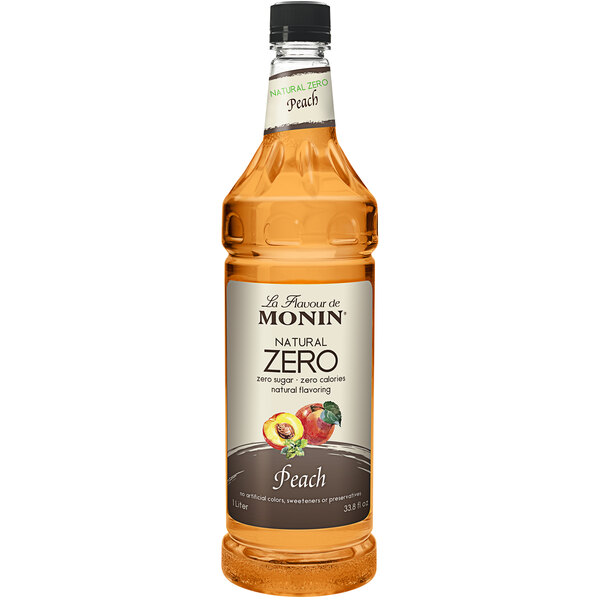 Monin Premium Zero Calorie Peach Flavoring Syrup - 1 Liter